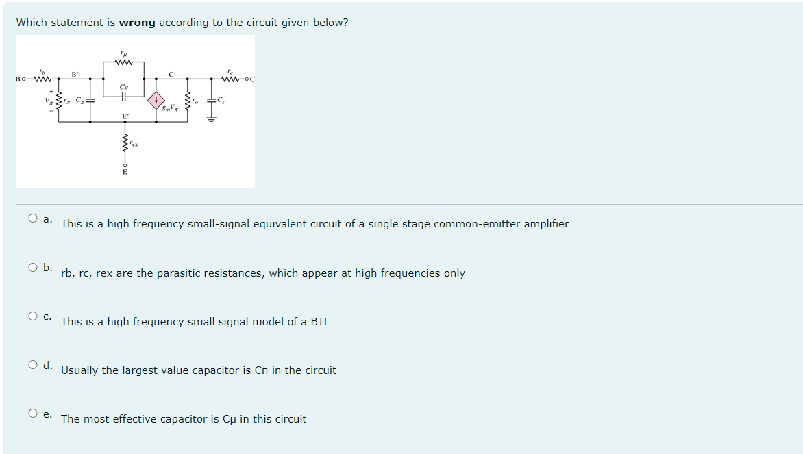 Solved Which statement is wrong according to the circuit | Chegg.com