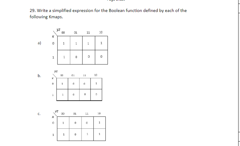 29. Write a simplified expression for the Boolean | Chegg.com