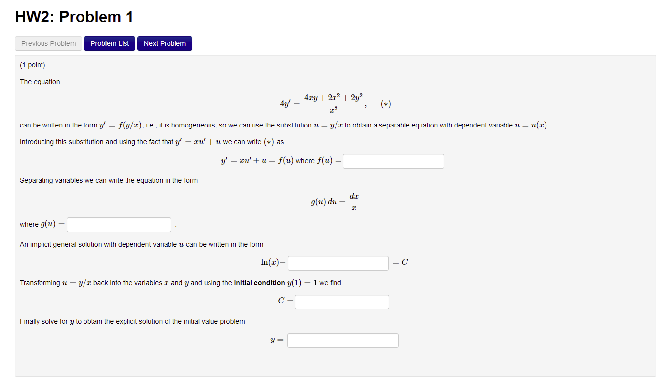 Solved HW2: Problem 1 Previous Problem Problem List Next | Chegg.com