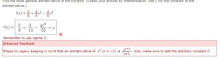 Solved Find the most general antiderivative of the function. | Chegg.com