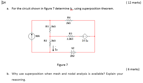 Solved 14 (12 marks) a. For the circuit shown in figure 7 | Chegg.com