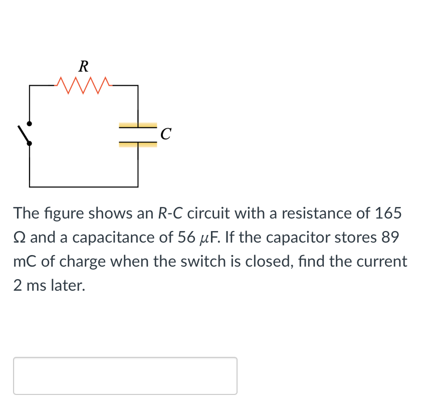 Solved The figure shows an R−C circuit with a resistance of | Chegg.com