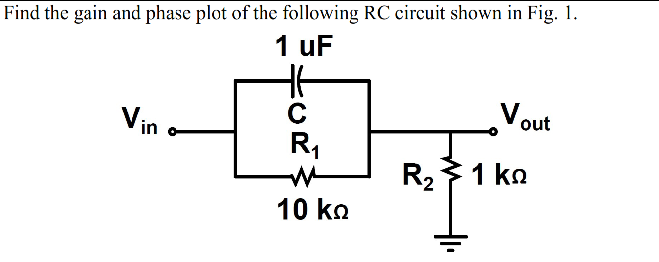 Solved Find the gain and phase plot of the following RC | Chegg.com