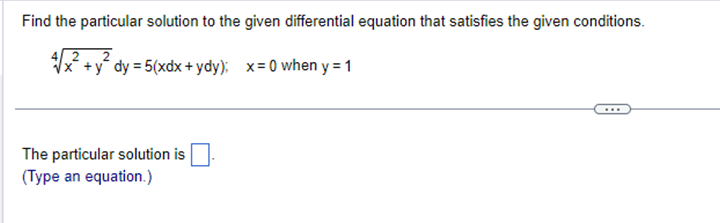 Solved Find the particular solution to the given | Chegg.com
