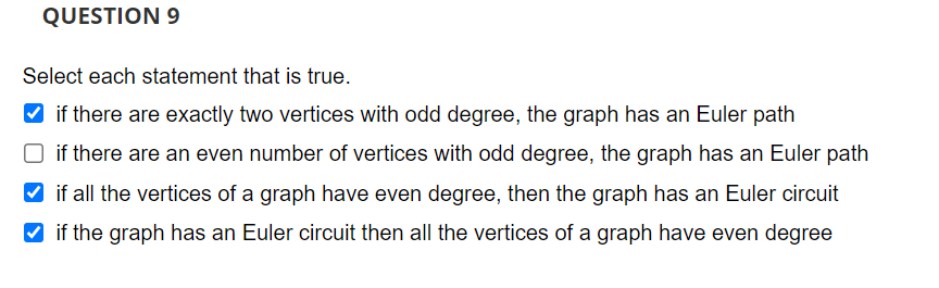 Solved Select all graphs that have Euler paths. What | Chegg.com