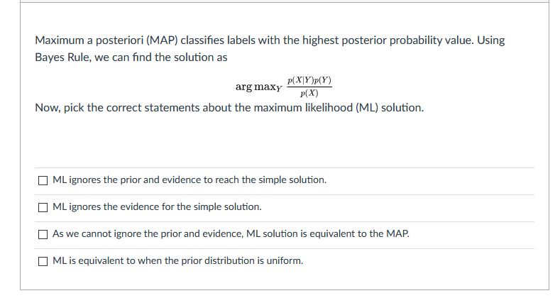 Solved Maximum A Posteriori Map Classifies Labels With The