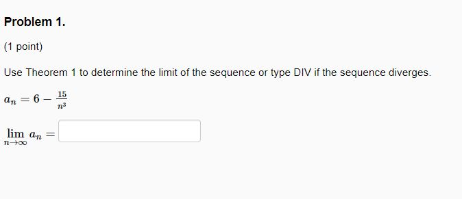 Solved Use Theorem 1 to determine the limit of the sequence | Chegg.com