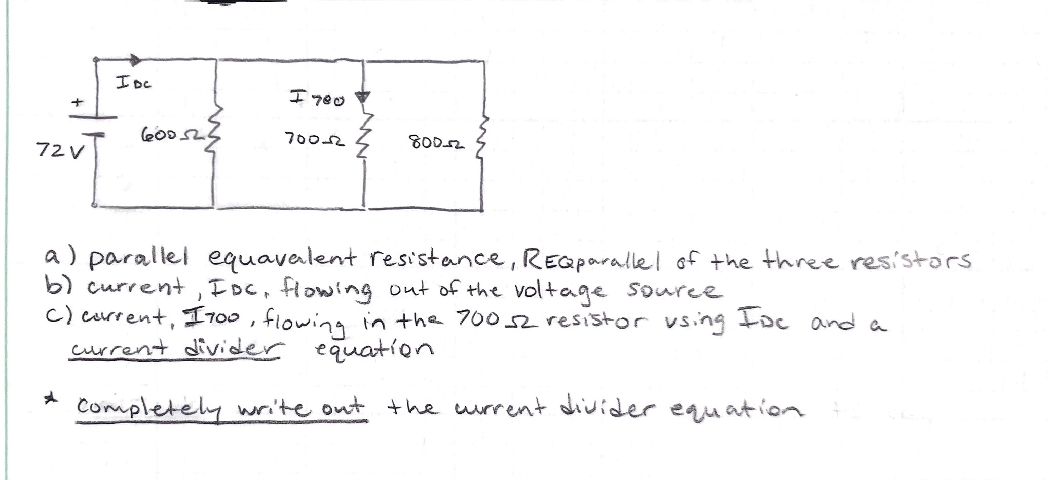 Solved Find (Req)parallel of three resistors, the current | Chegg.com