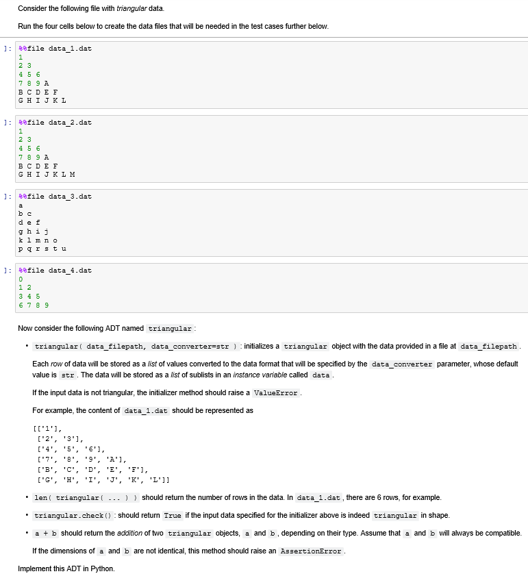 Consider the following file with triangular data. Run | Chegg.com