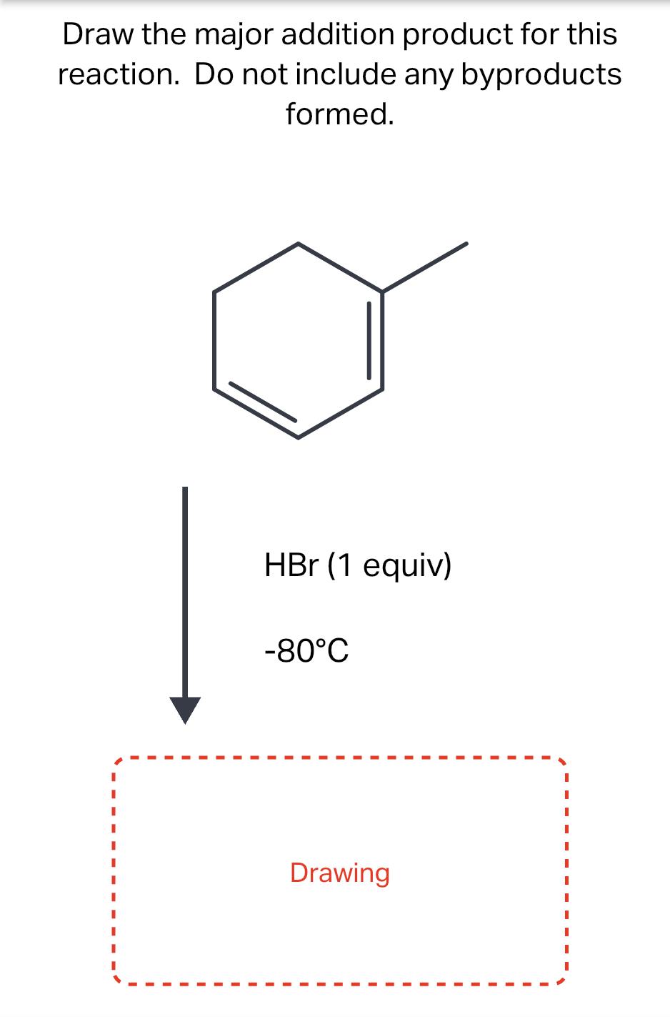 Solved Draw the major addition product for this reaction. Do | Chegg.com