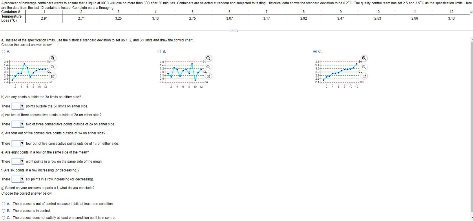 Solved a) ﻿Instead of the specification limits, ﻿use the | Chegg.com