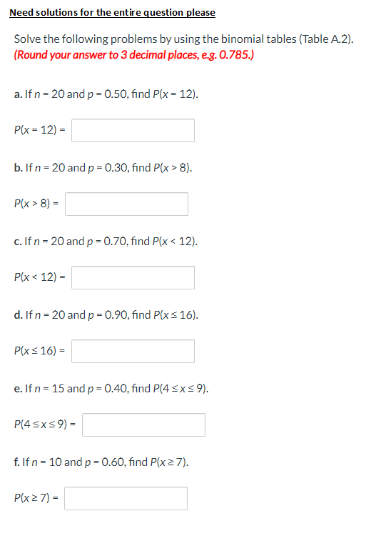 Solved Need solutions for the entire question please Solve | Chegg.com