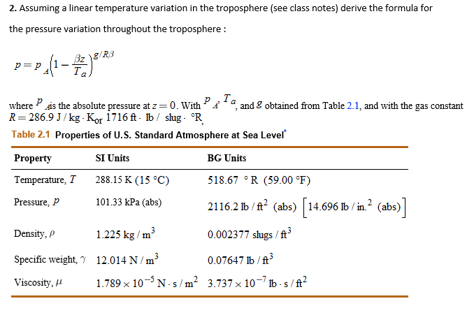 Solved 2. Assuming a linear temperature variation in the | Chegg.com