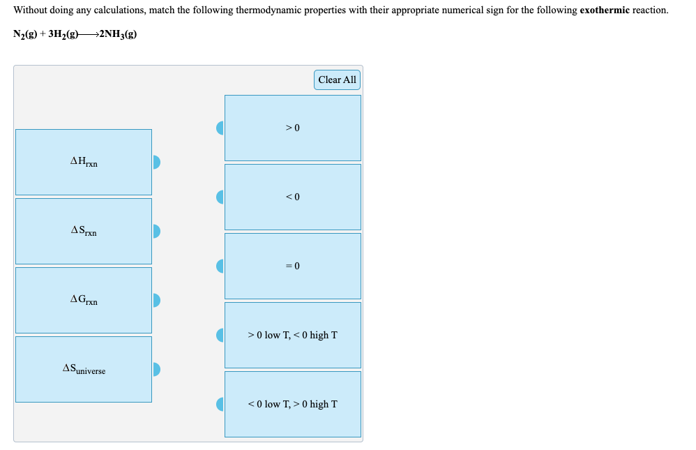 Solved Without doing any calculations, match the following | Chegg.com