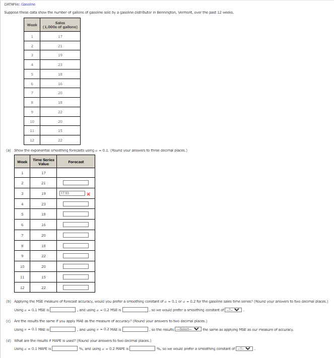 Solved DATAFIle: Gasaline Suppose these dsta show the number | Chegg.com