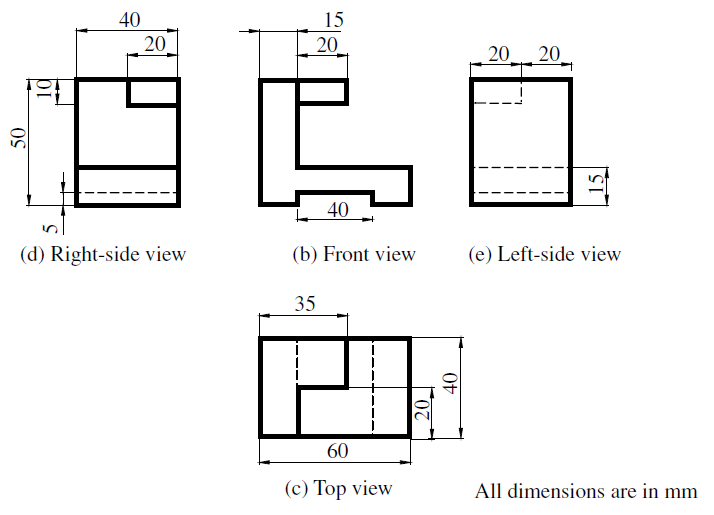 Solved Draw an isometric view of each of the three objects | Chegg.com
