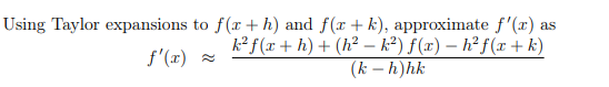Solved Using the Taylor expansions for f(x+h) and f(x−h), | Chegg.com