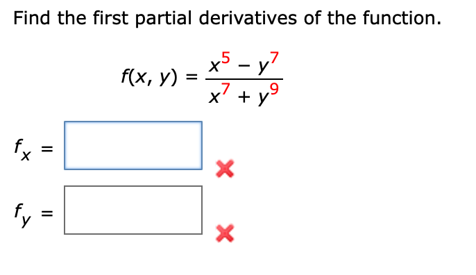 Solved Find the first partial derivatives of the function. | Chegg.com