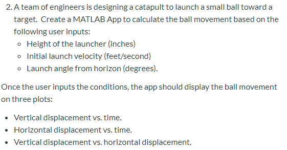 Create MATLAB Apps to solve the following TWO | Chegg.com