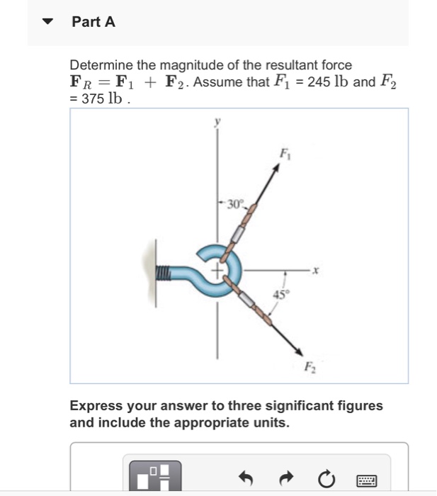 Solved Part A Determine the magnitude of the resultant force | Chegg.com