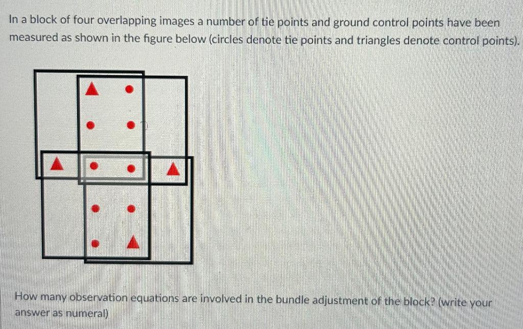Solved In a block of four overlapping images a number of tie | Chegg.com