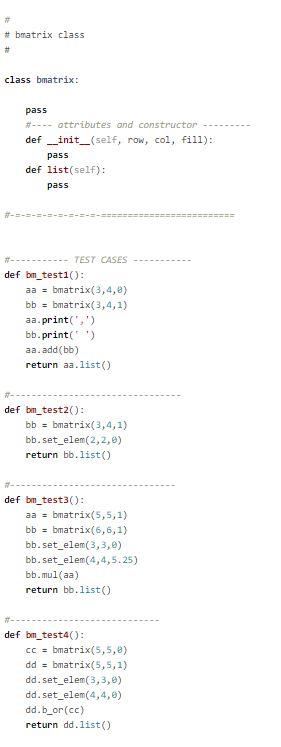 Solved We are going to develop a class for 2d binary | Chegg.com