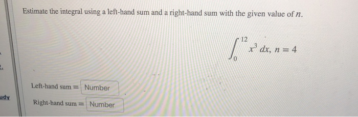 Solved Estimate the integral using a left-hand sum and a | Chegg.com