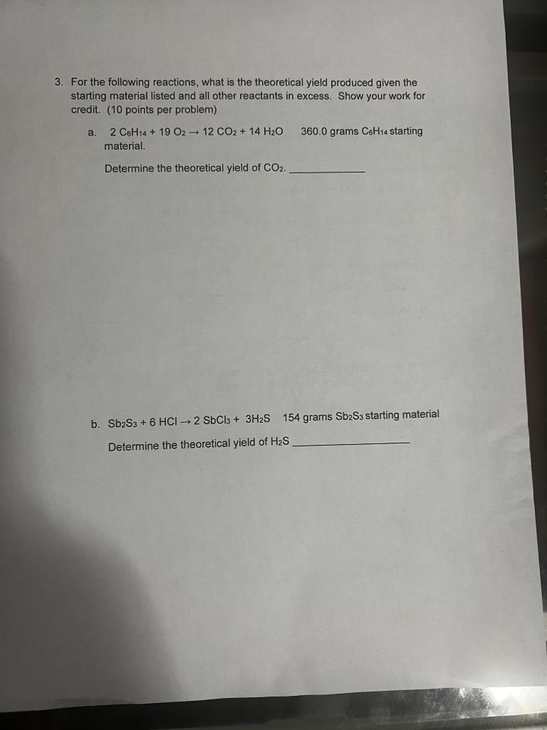 Solved 3. For the following reactions, what is the | Chegg.com