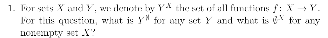 Solved For sets x ﻿and Y, we ﻿denote by Yx ﻿the set of ﻿all | Chegg.com