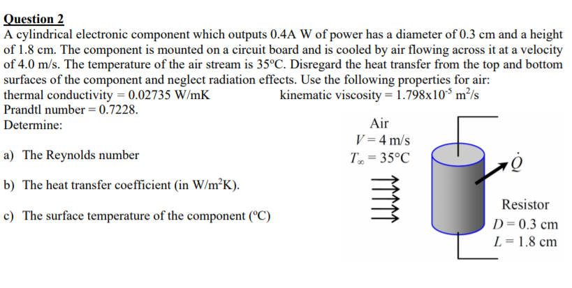 Solved Question 2 A cylindrical electronic component which | Chegg.com