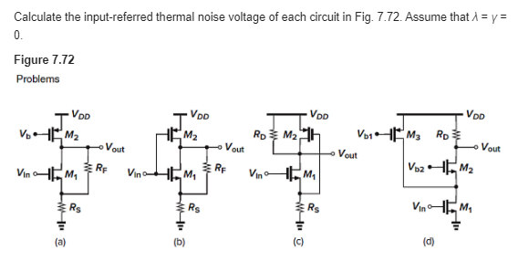 Solved Calculate the input-referred thermal noise voltage of | Chegg.com