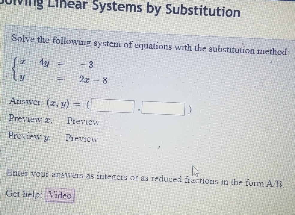 Solved ving Linear Systems by Substitution Solve the | Chegg.com
