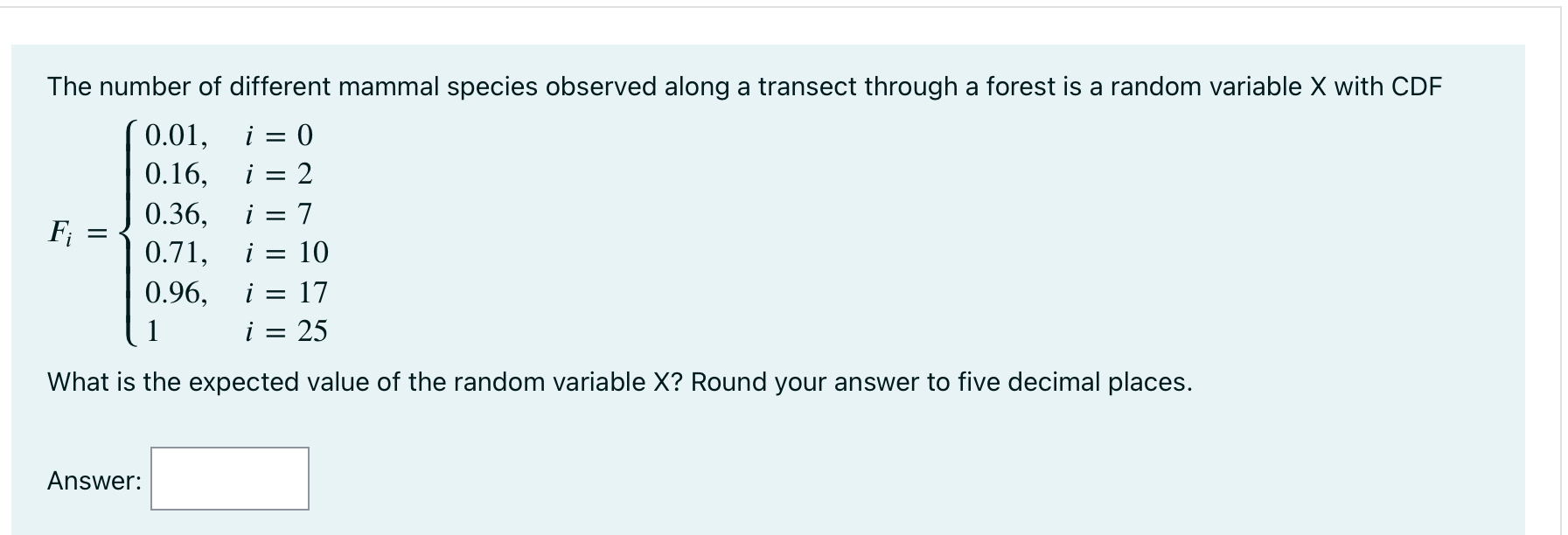 Solved A random variable has CDF given by Fi={A1i=0,1,2i=3 | Chegg.com