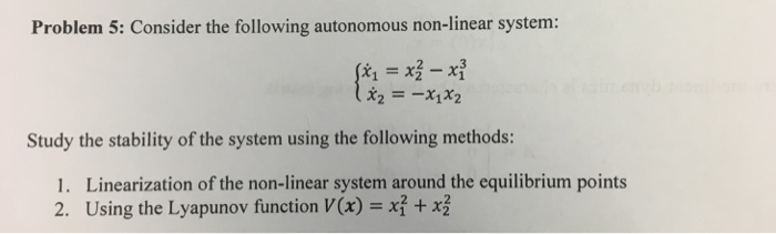 Solved Problem 5: Consider the following autonomous | Chegg.com