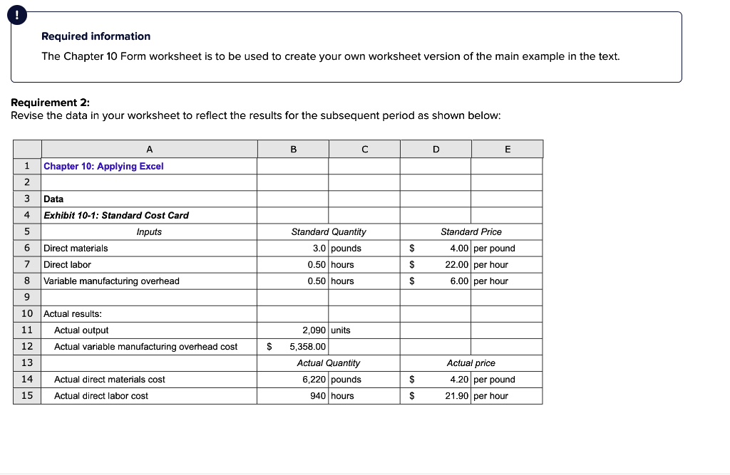 Solved Required information The Chapter 10 Form worksheet is | Chegg.com