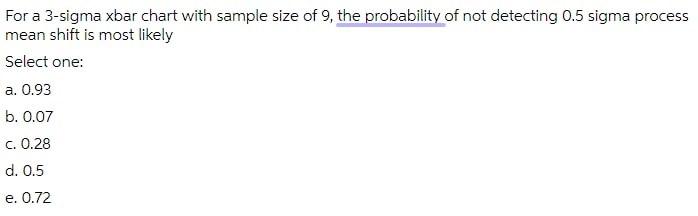 Solved For a 3-sigma xbar chart with sample size of 9, the | Chegg.com