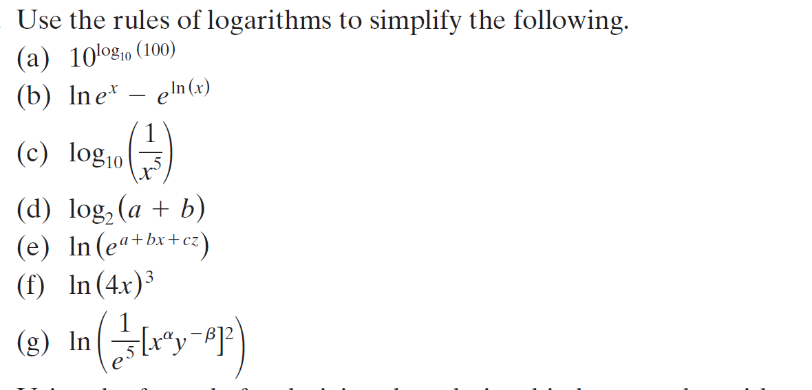 Solved Use the rules of logarithms to simplify the | Chegg.com
