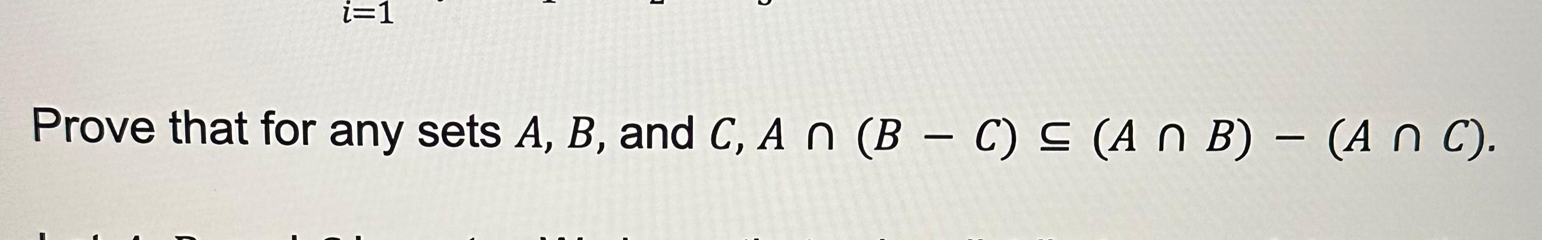 Solved Prove that for any sets A,B, and | Chegg.com