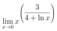 Solved limx→0x(4+lnx3) | Chegg.com