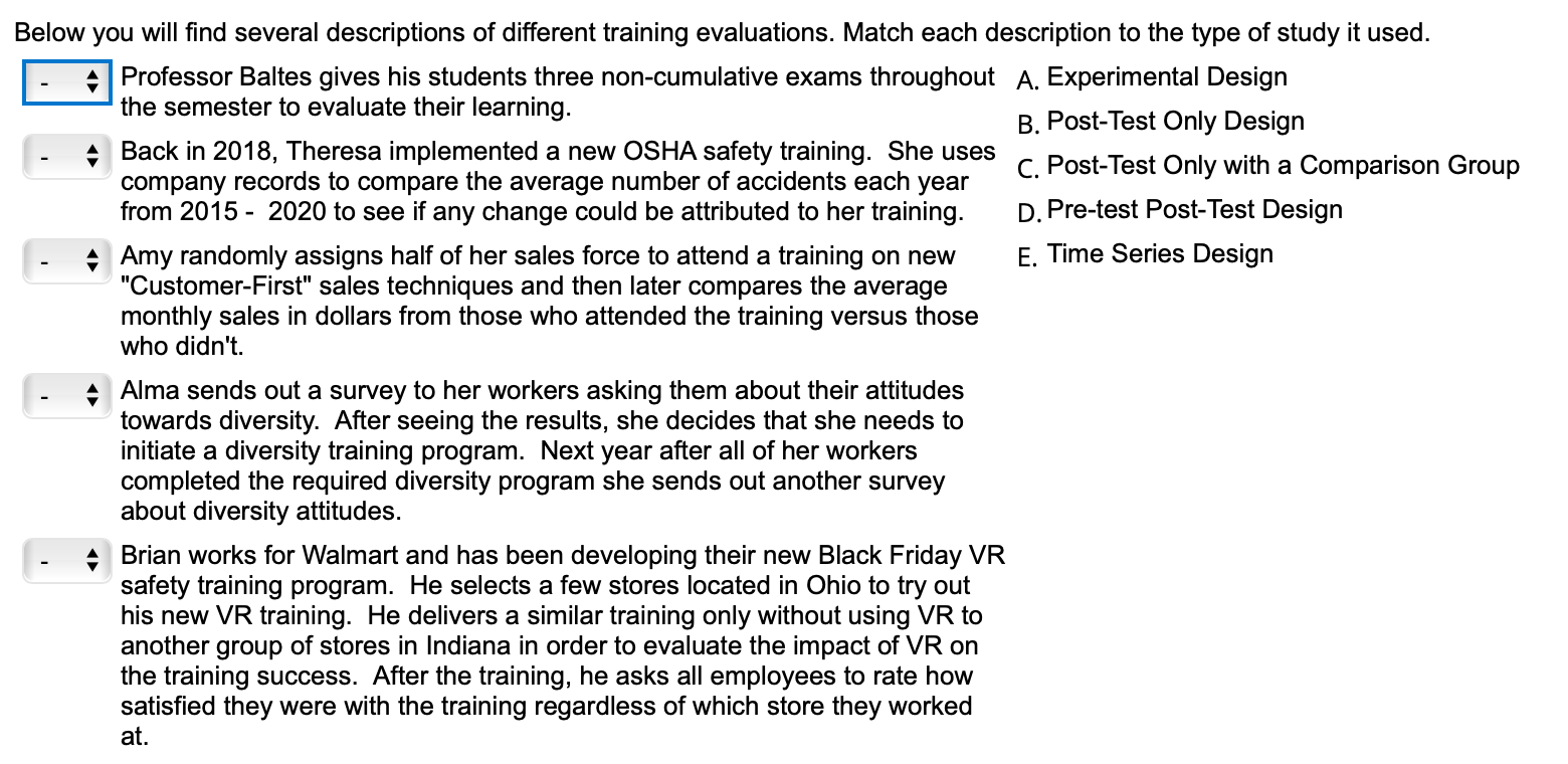Solved Below you will find several descriptions of different | Chegg.com