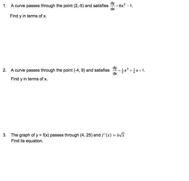 Solved 1. A curve passes through the point (2,-5) and | Chegg.com