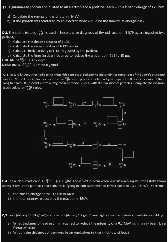 Solved Q.1. A gamma-ray photon annihilated to an electron | Chegg.com