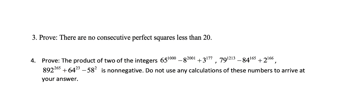 Solved 3. Prove: There are no consecutive perfect squares | Chegg.com