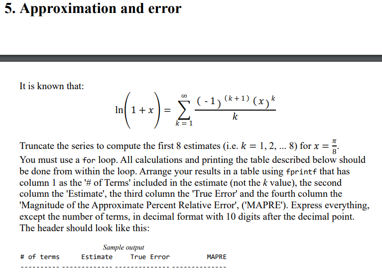 Solved Approximation and errorIt is known | Chegg.com