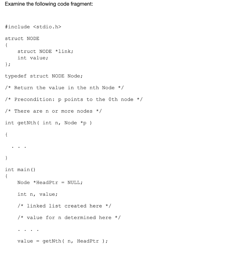 Solved Examine the following code fragment: #include struct | Chegg.com