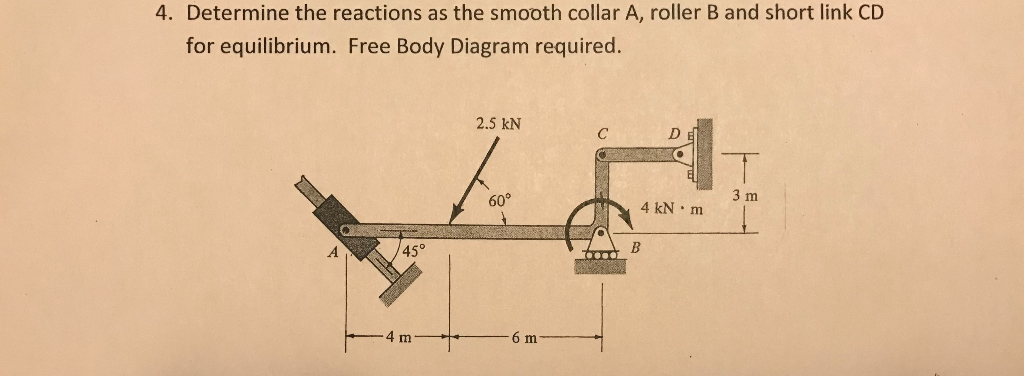 4 Determine The Reactions As The Smooth Collar A