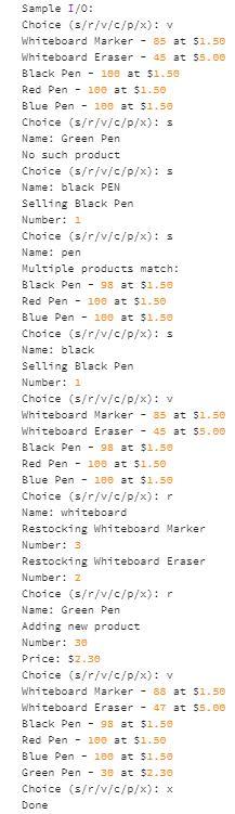 Solved Please write code in Java A store sells a number of | Chegg.com