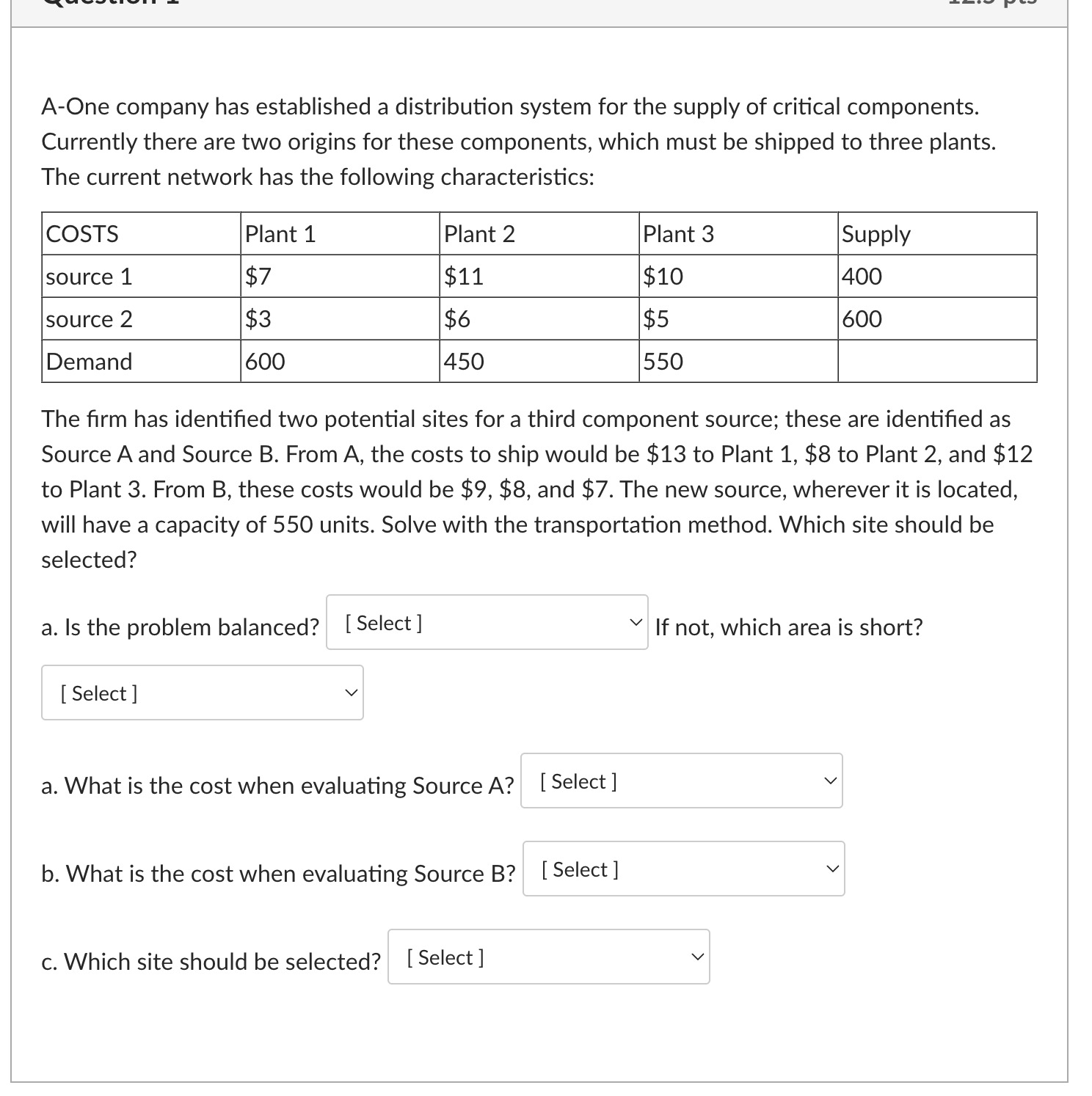 Solved A-One company has established a distribution system | Chegg.com