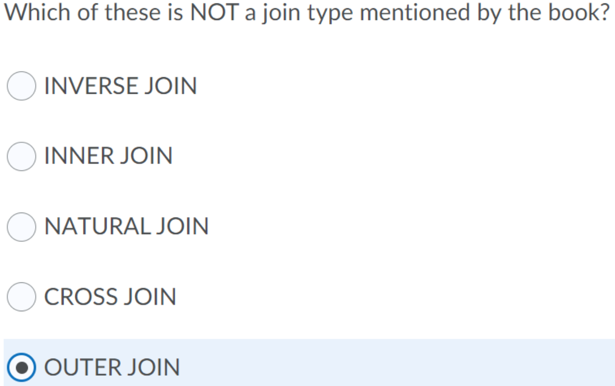 Which of these is NOT a join type mentioned by the | Chegg.com