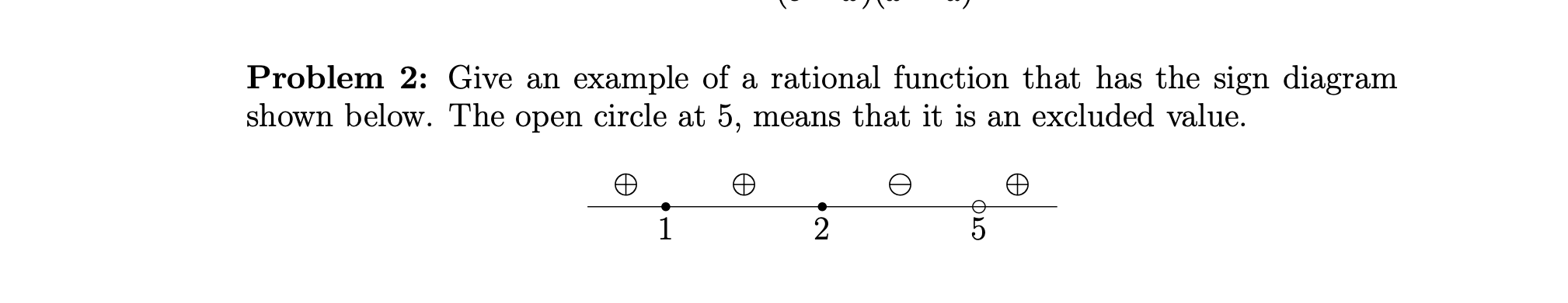 Solved Problem 2: Give an example of a rational function | Chegg.com